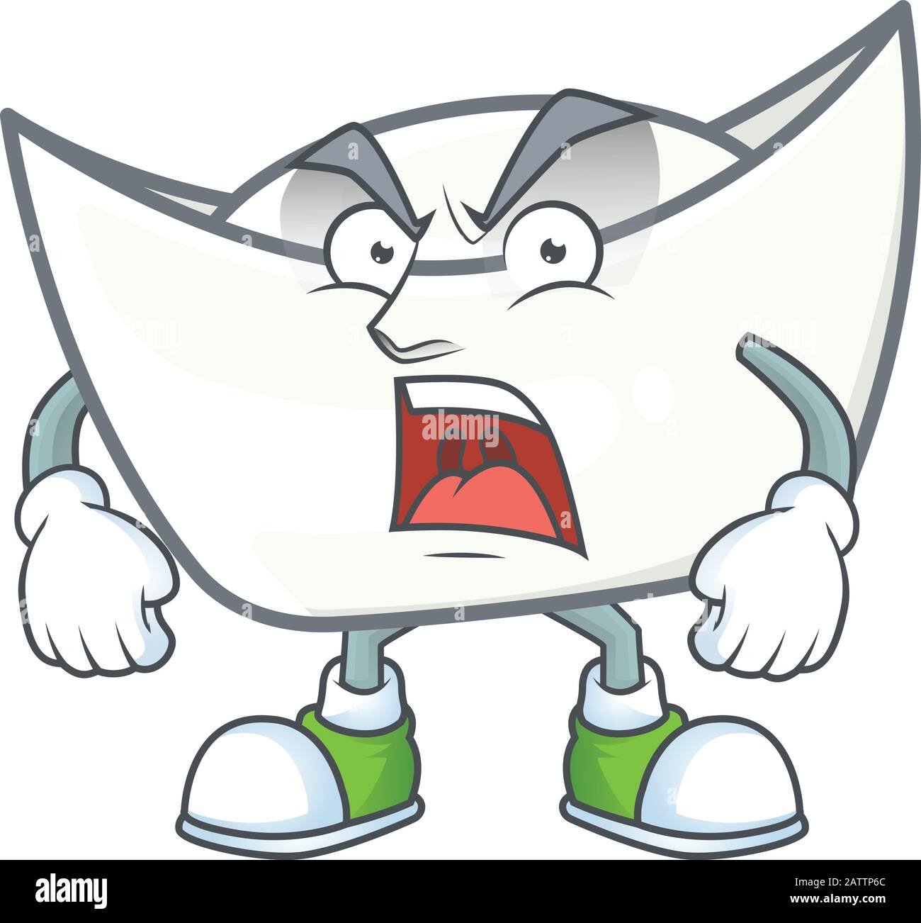 Chinese white ingot cartoon character design with angry face Stock ...