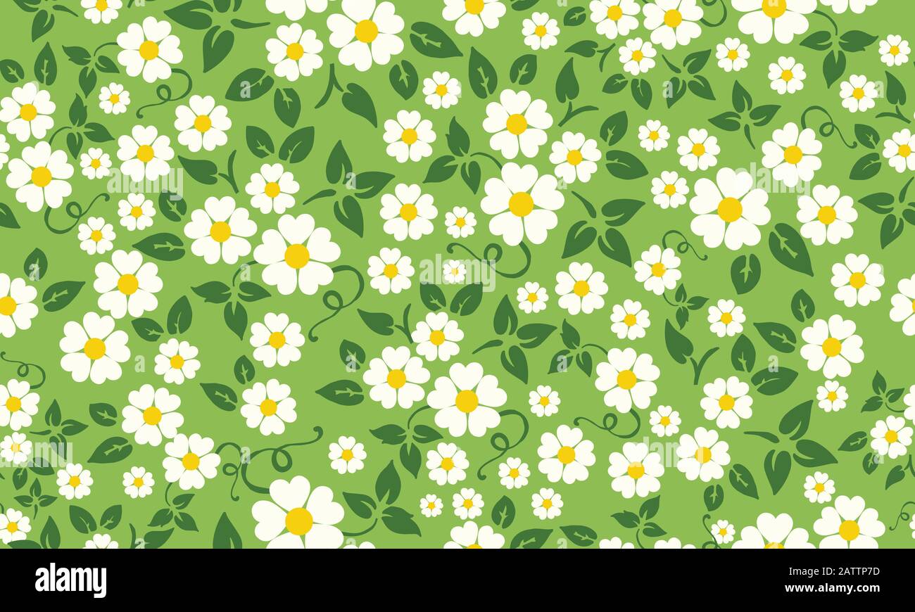 Cute template for spring, with seamless leaf and flower pattern ...