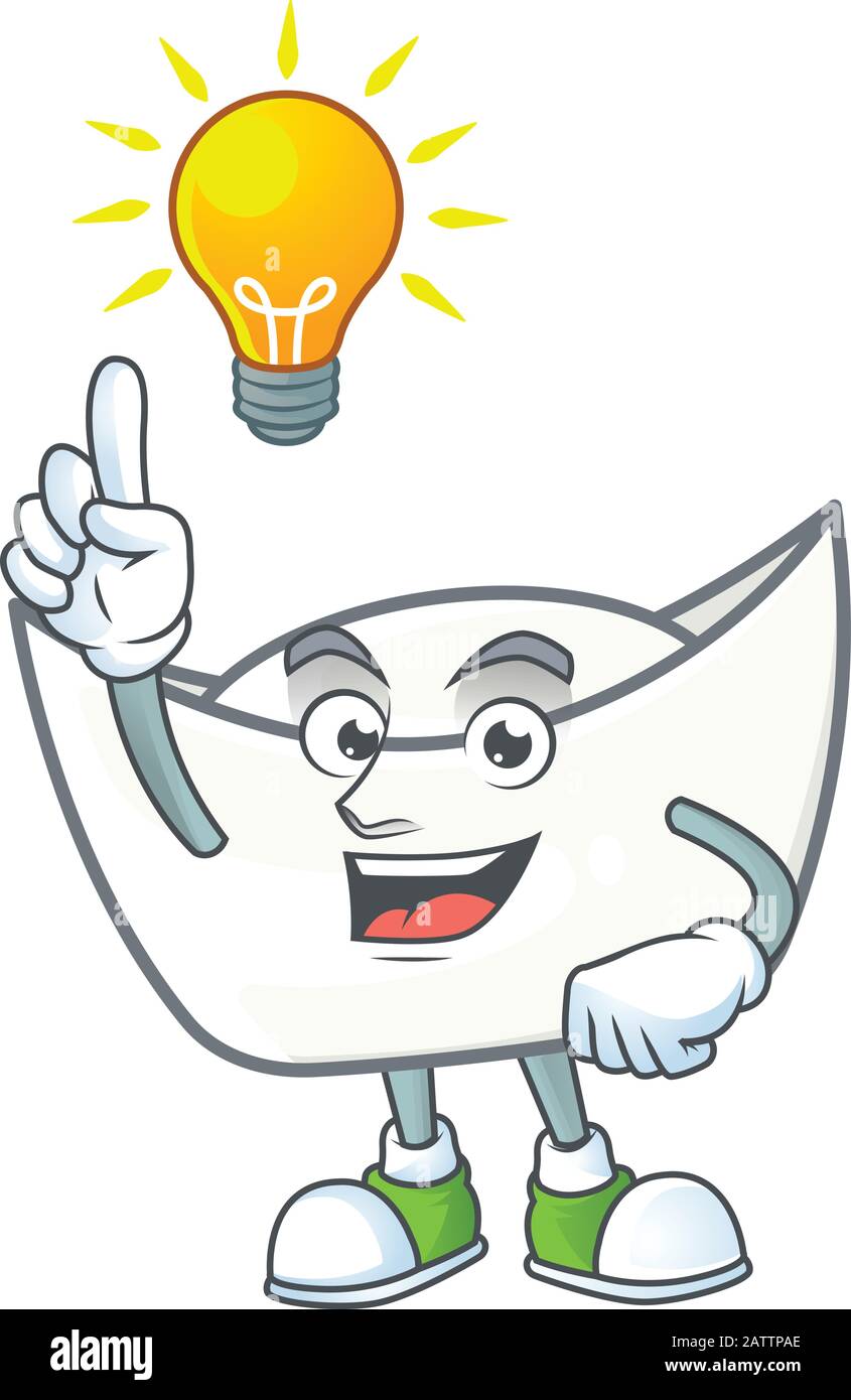 Smart chinese white ingot cartoon character has an idea Stock Vector ...