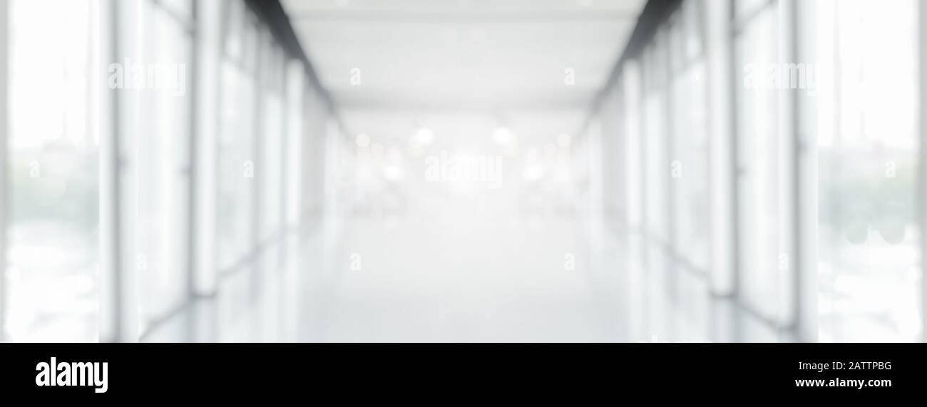 Wide White Gray Blurred Empty Abstract Corridor Pathway Background From ...