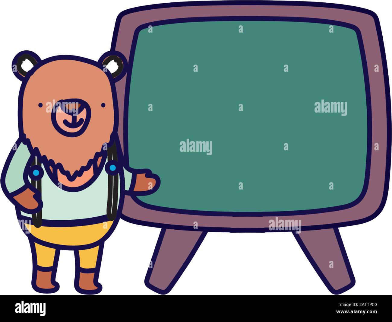 back to school education cute bear teaching with chalkboard vector ...