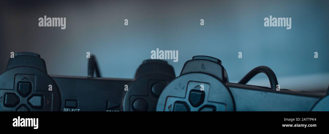 Two game consoles. Gaming concept Stock Photo - Alamy