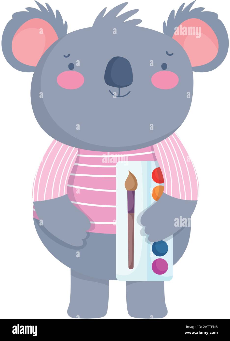back to school education cute koala with palette color vector ...