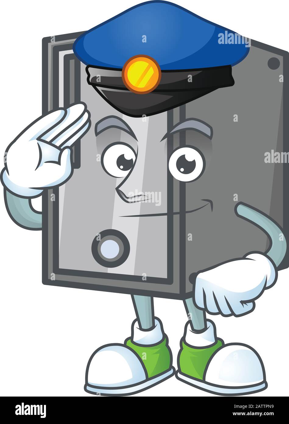 A character design of CPU working as a Police officer Stock Vector ...