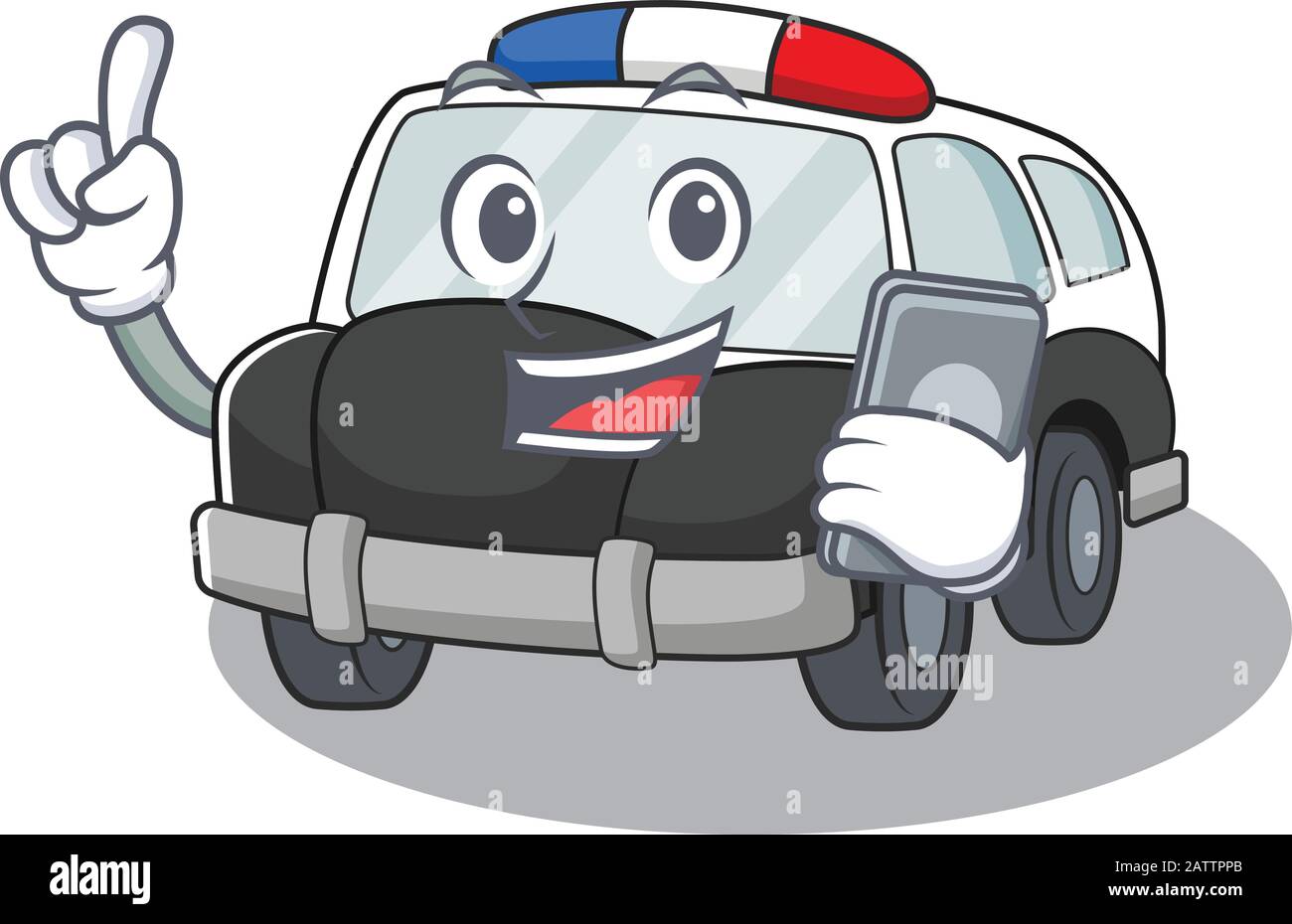 Police Car Cartoon design style speaking on a phone Stock Vector Image ...