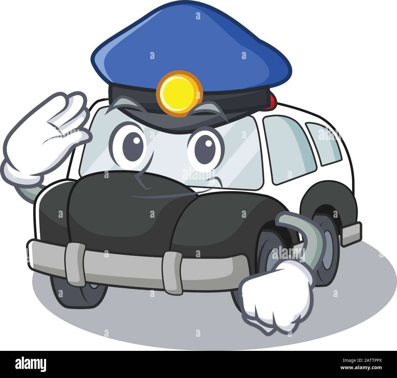 A manly police car Cartoon concept working as a Police officer Stock ...