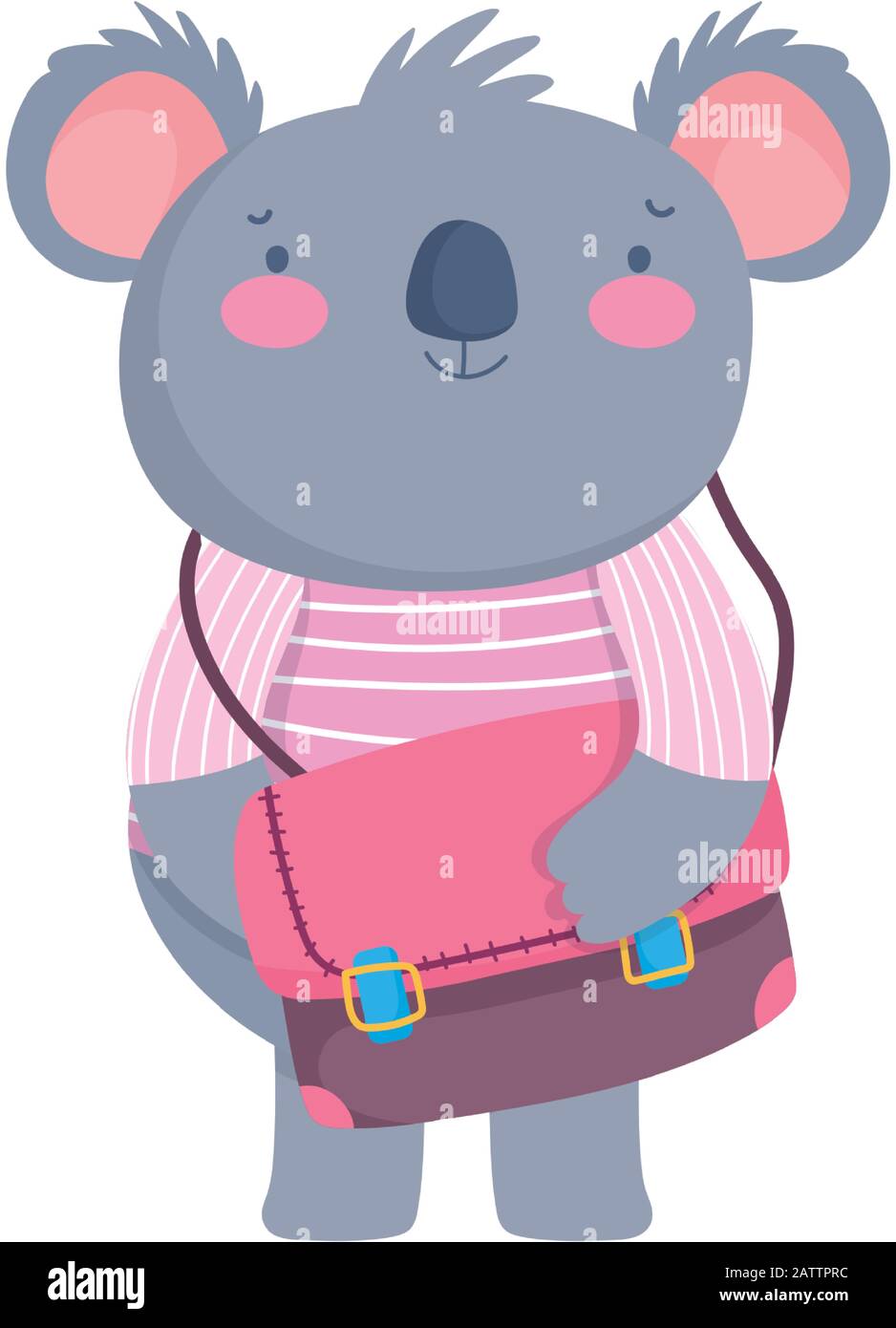 back to school education cute koala with clothes and schoolbag vector ...