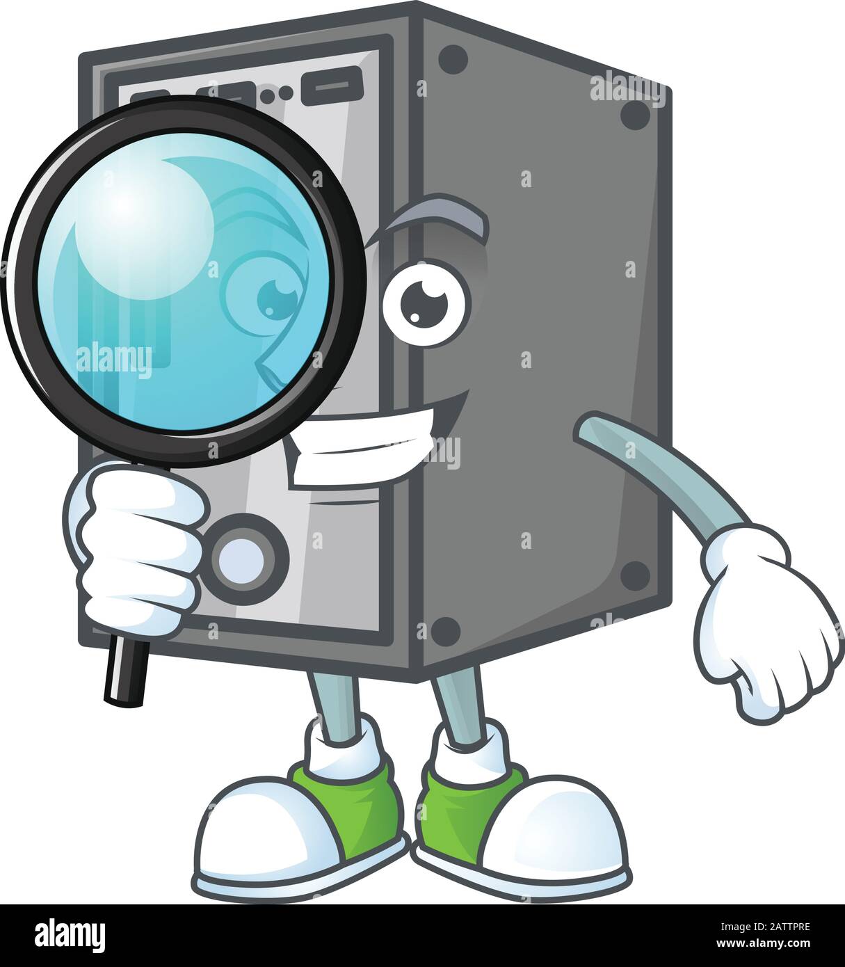 A famous of one eye CPU Detective cartoon character design Stock Vector ...