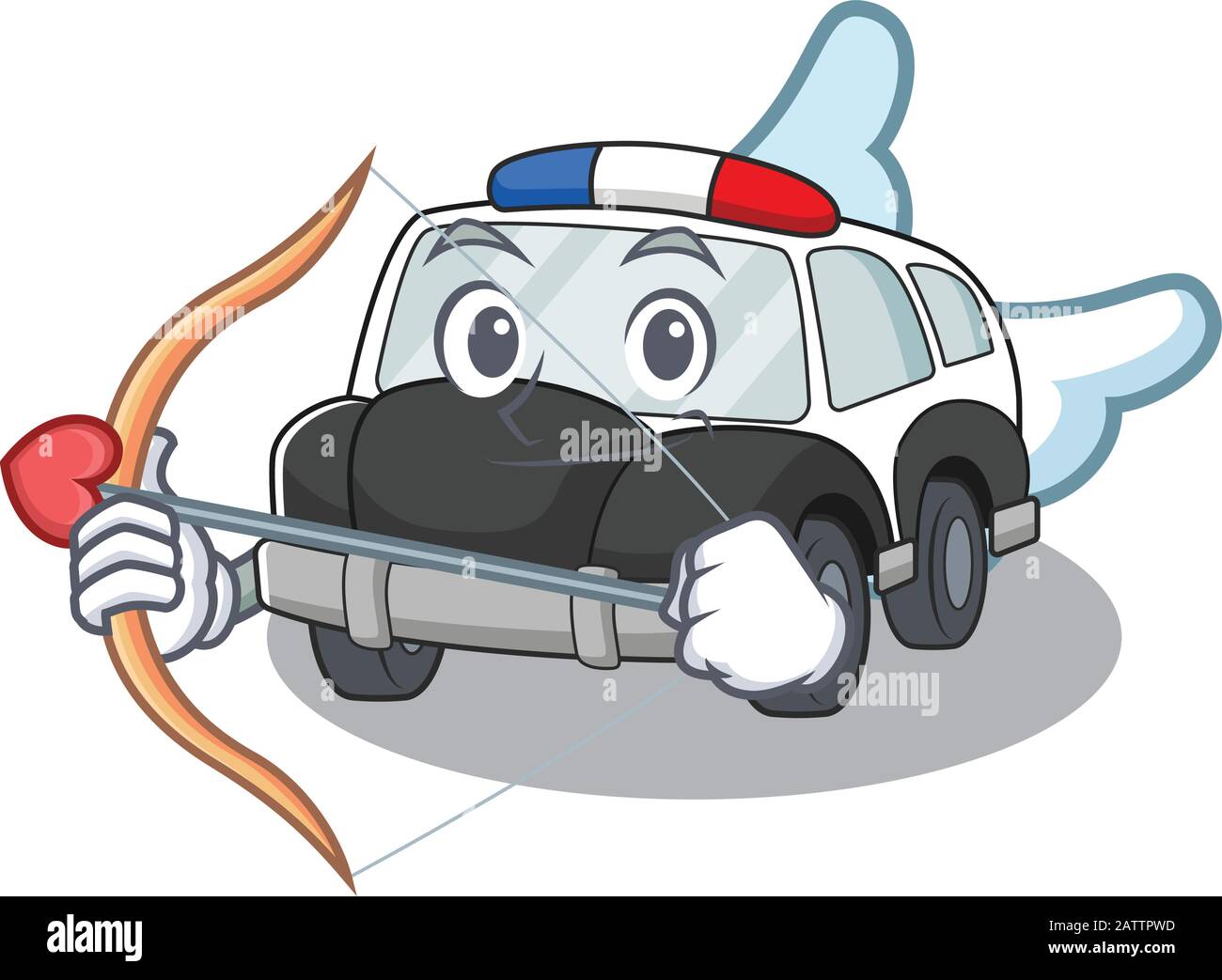 Sweet police car Cupid cartoon design with arrow and wings Stock Vector ...