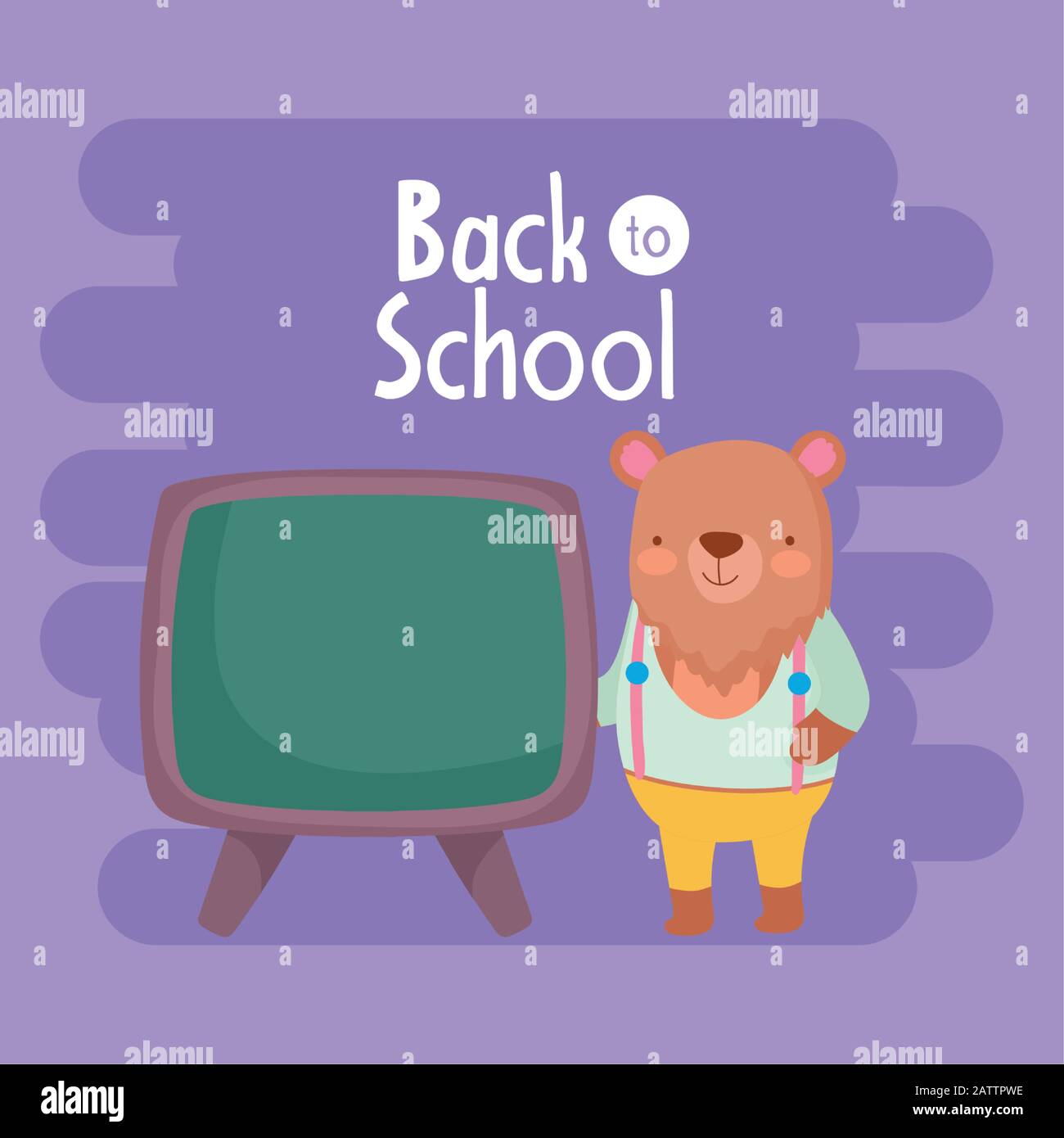 back to school education cute bear teaching with chalkboard vector ...