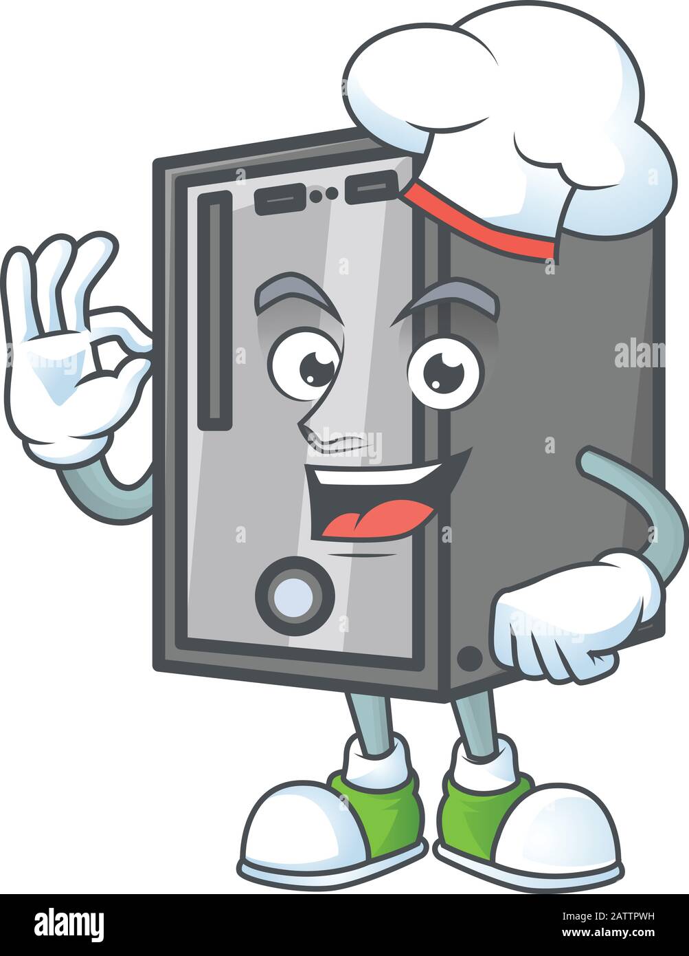CPU cartoon character in a chef dress and white hat Stock Vector Image ...