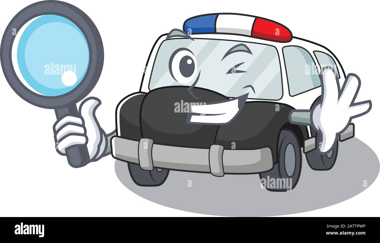 Elegant and Smart police car Detective cartoon design concept Stock ...