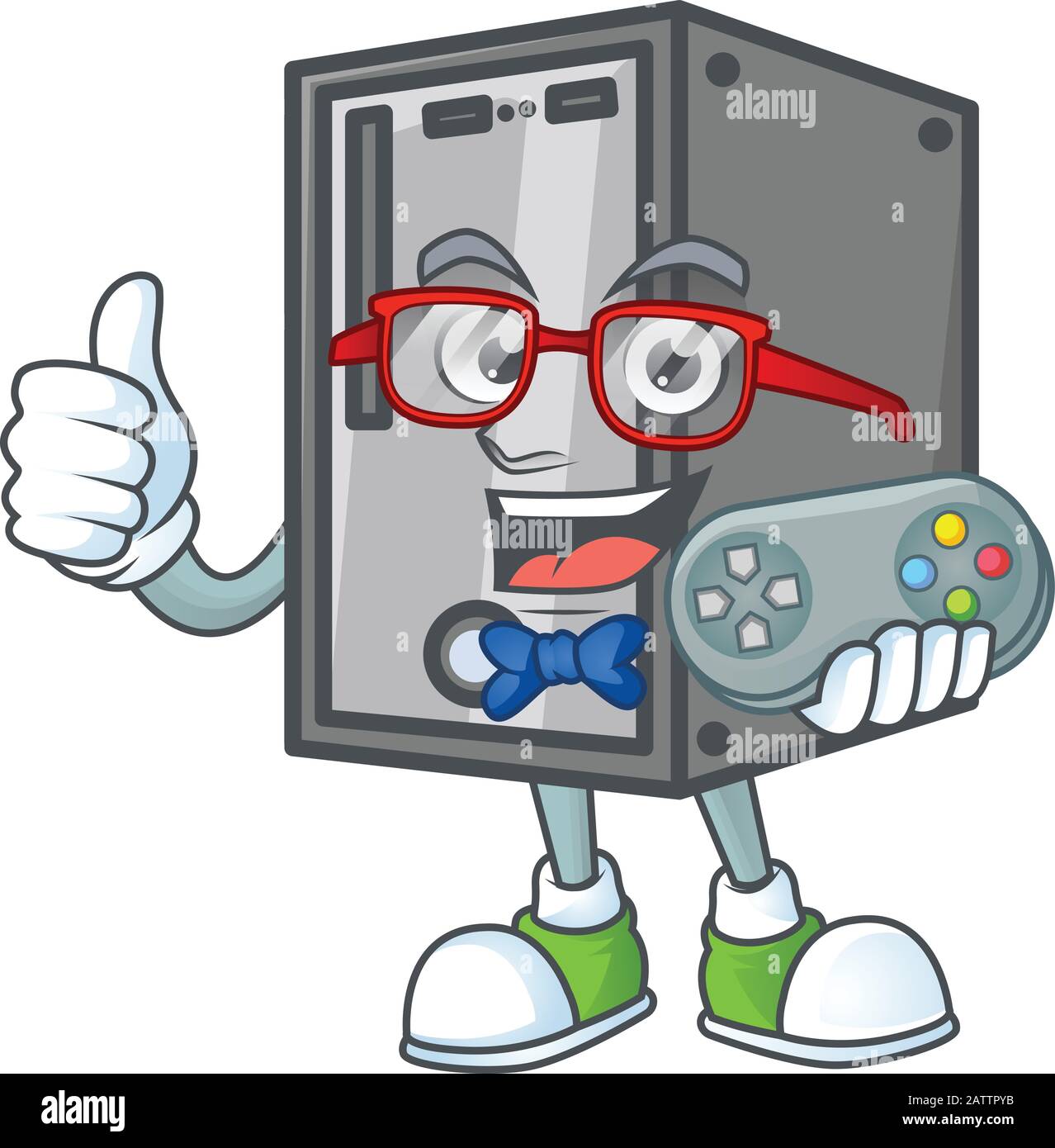 An attractive gamer CPU cartoon character design Stock Vector Image ...