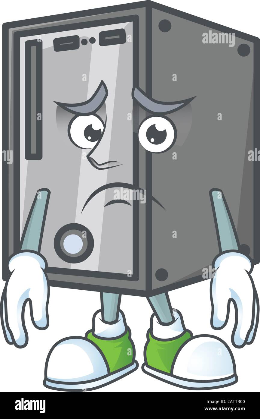 Cartoon character of a CPU having an afraid face Stock Vector Image ...