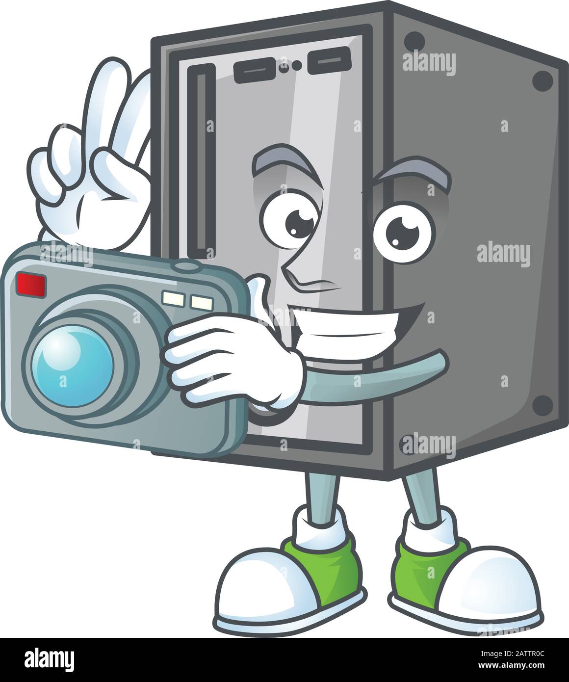 A CPU Photographer cartoon character in action with a camera Stock ...