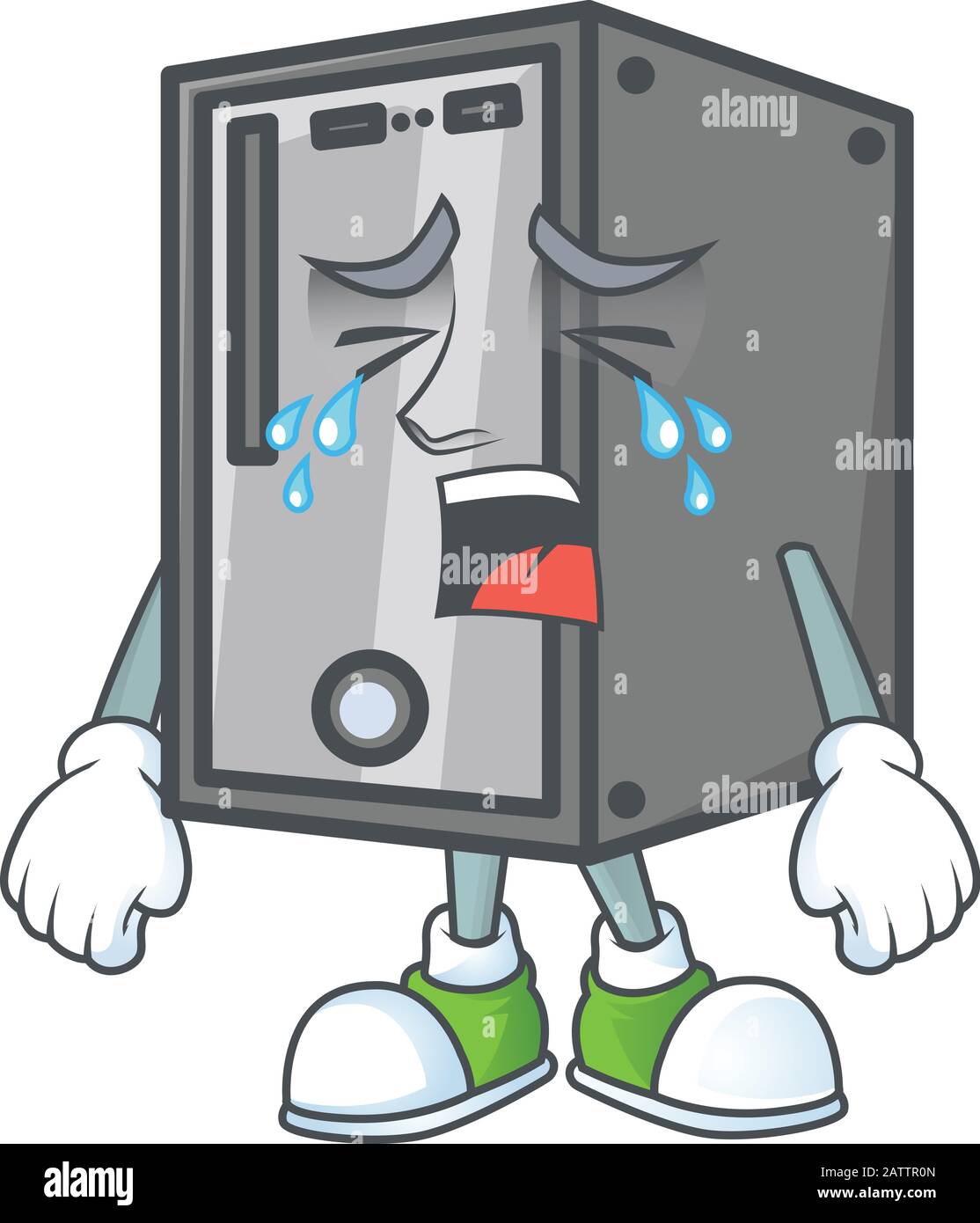 A crying CPU cartoon mascot design style Stock Vector Image & Art - Alamy