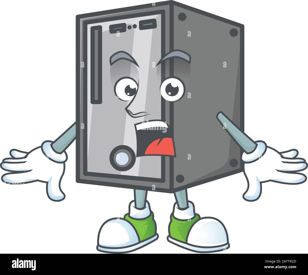 cartoon character design of CPU with a surprised gesture Stock Vector ...