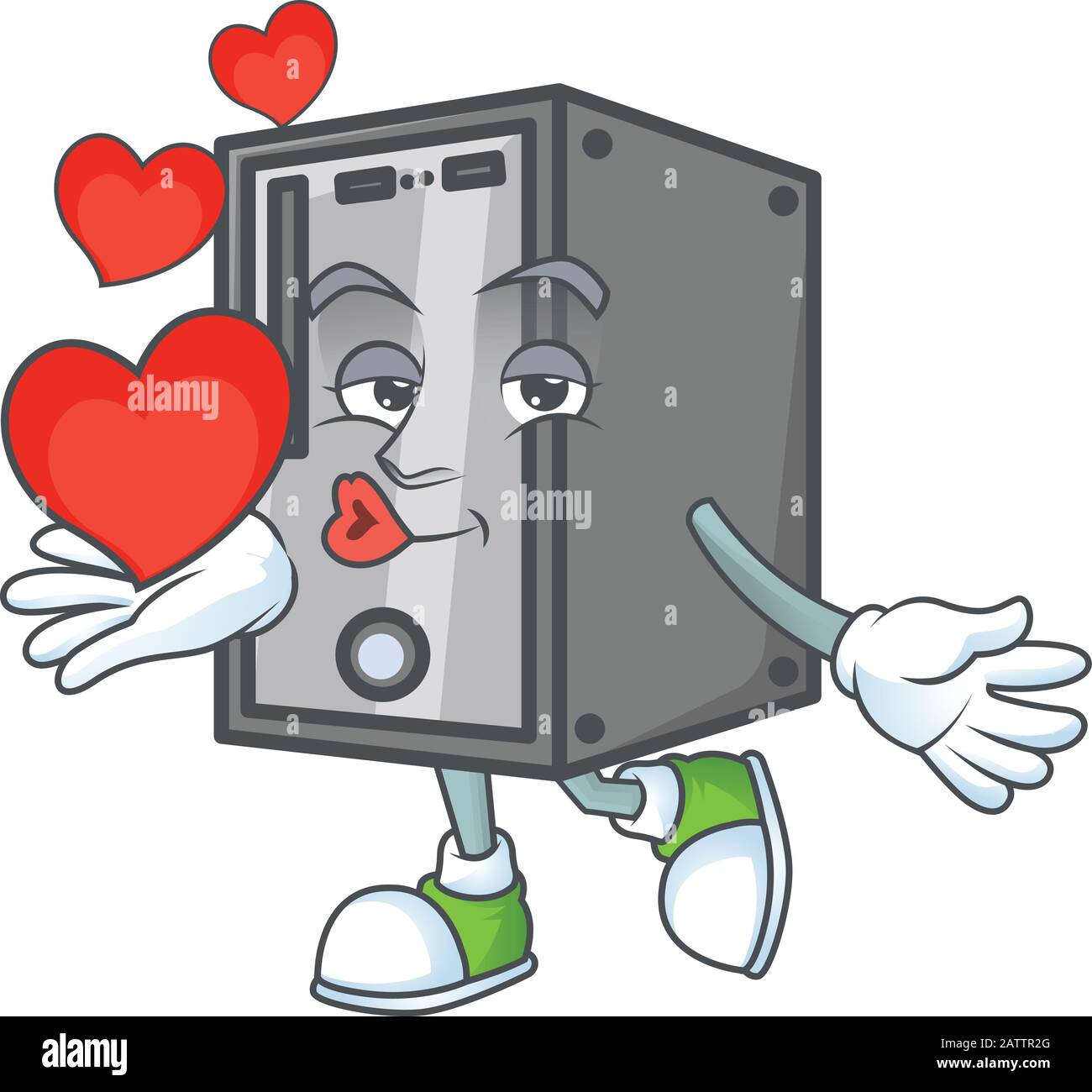 A sweetie CPU cartoon character holding a heart Stock Vector Image ...
