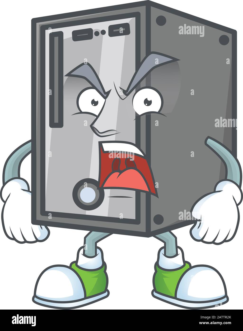 CPU cartoon character design with angry face Stock Vector Image & Art ...