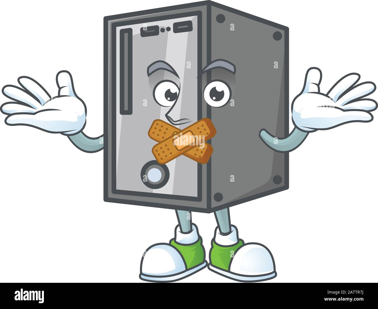 mascot cartoon character design of CPU making a silent gesture Stock ...