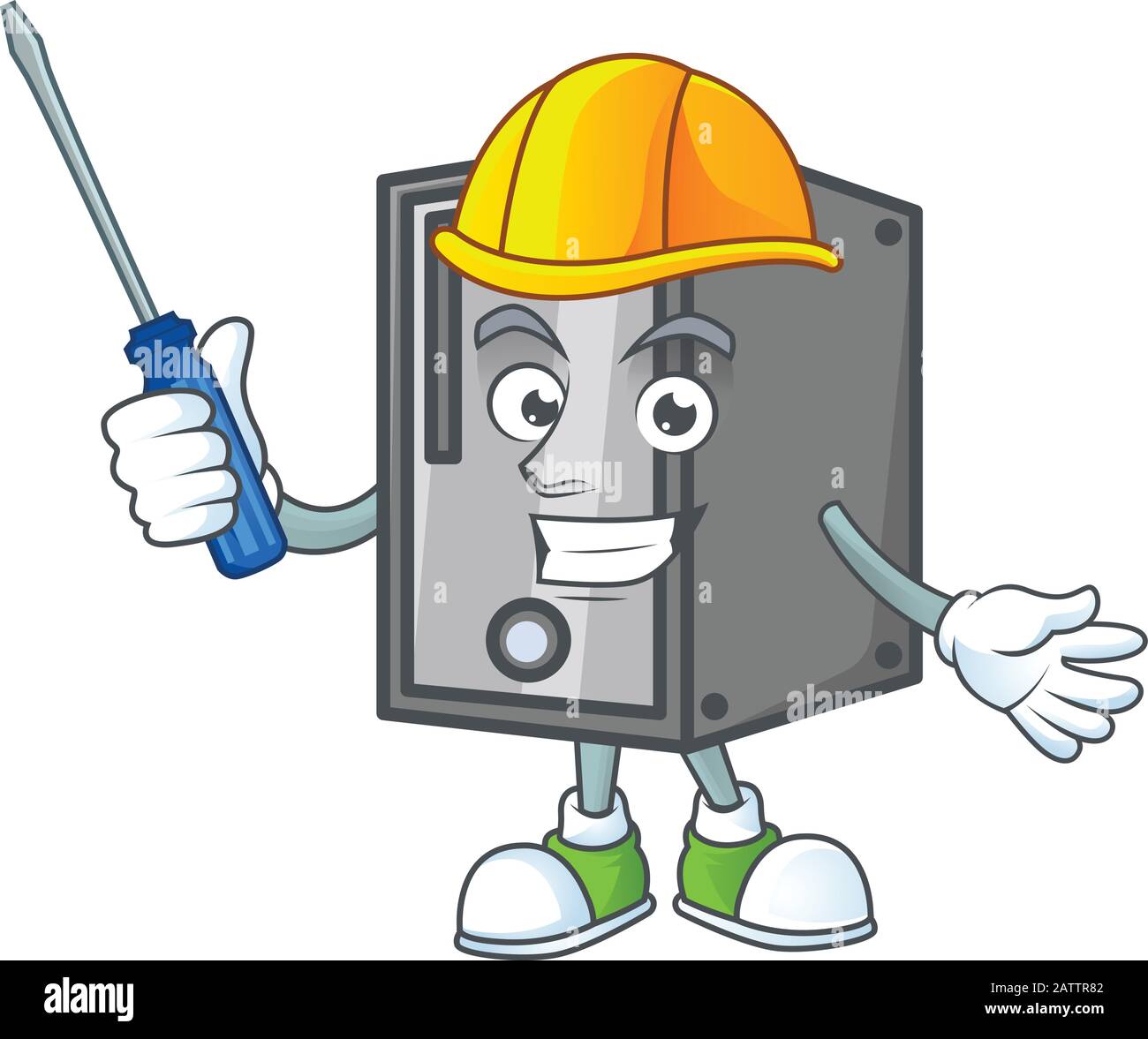 Smart automotive CPU in cartoon character style Stock Vector Image ...