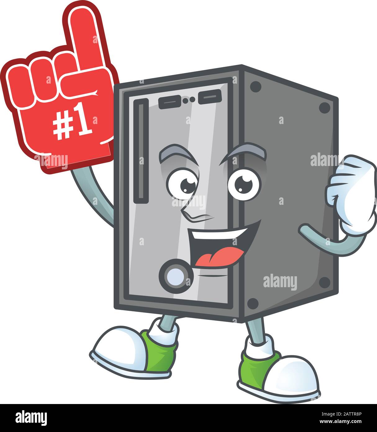 A cartoon design of CPU holding a Foam finger Stock Vector Image & Art ...