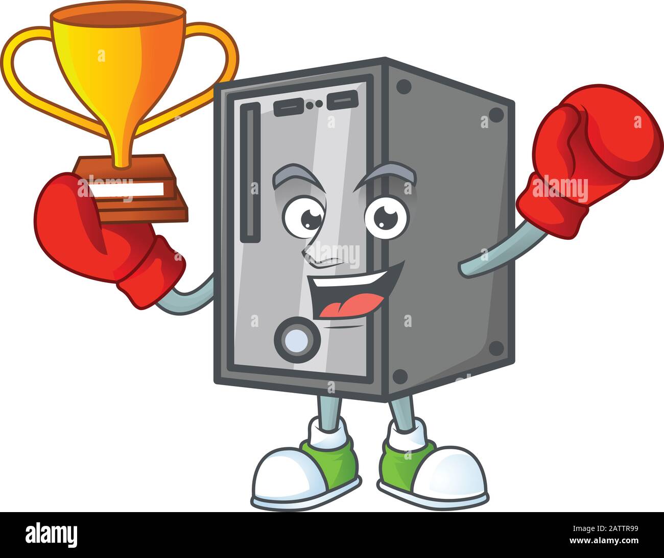 Super cool Boxing winner of CPU in mascot cartoon design Stock Vector ...