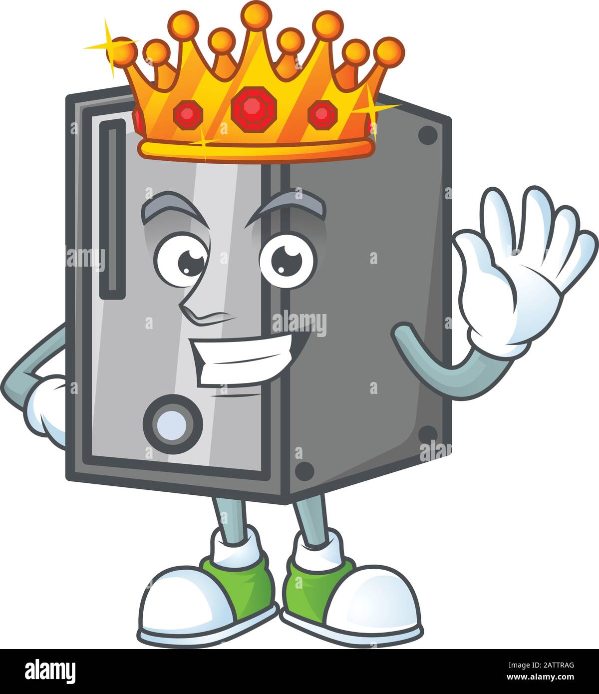 A dazzling of CPU stylized of King on cartoon mascot design Stock ...