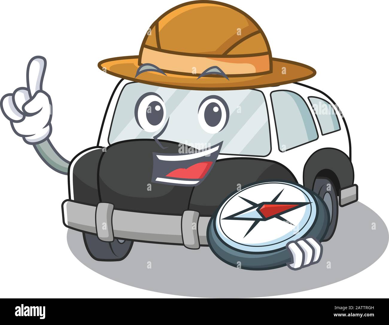 Police Car experienced Explorer using a compass Stock Vector Image ...
