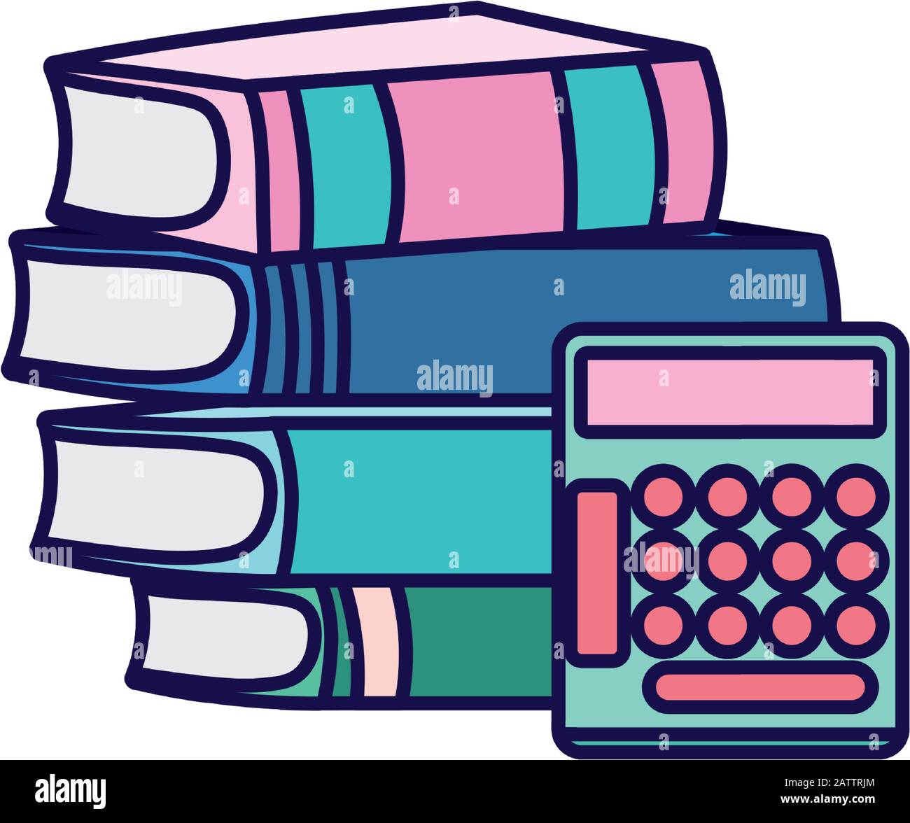 back to school education calculator and stacked books vector ...