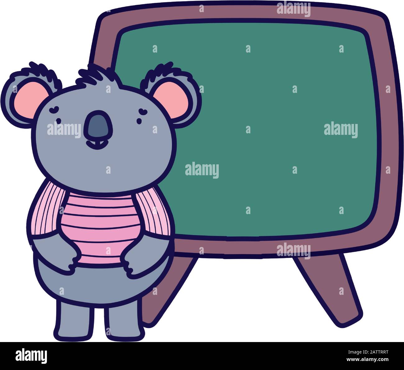 back to school education cute koala with chalkboard class vector ...