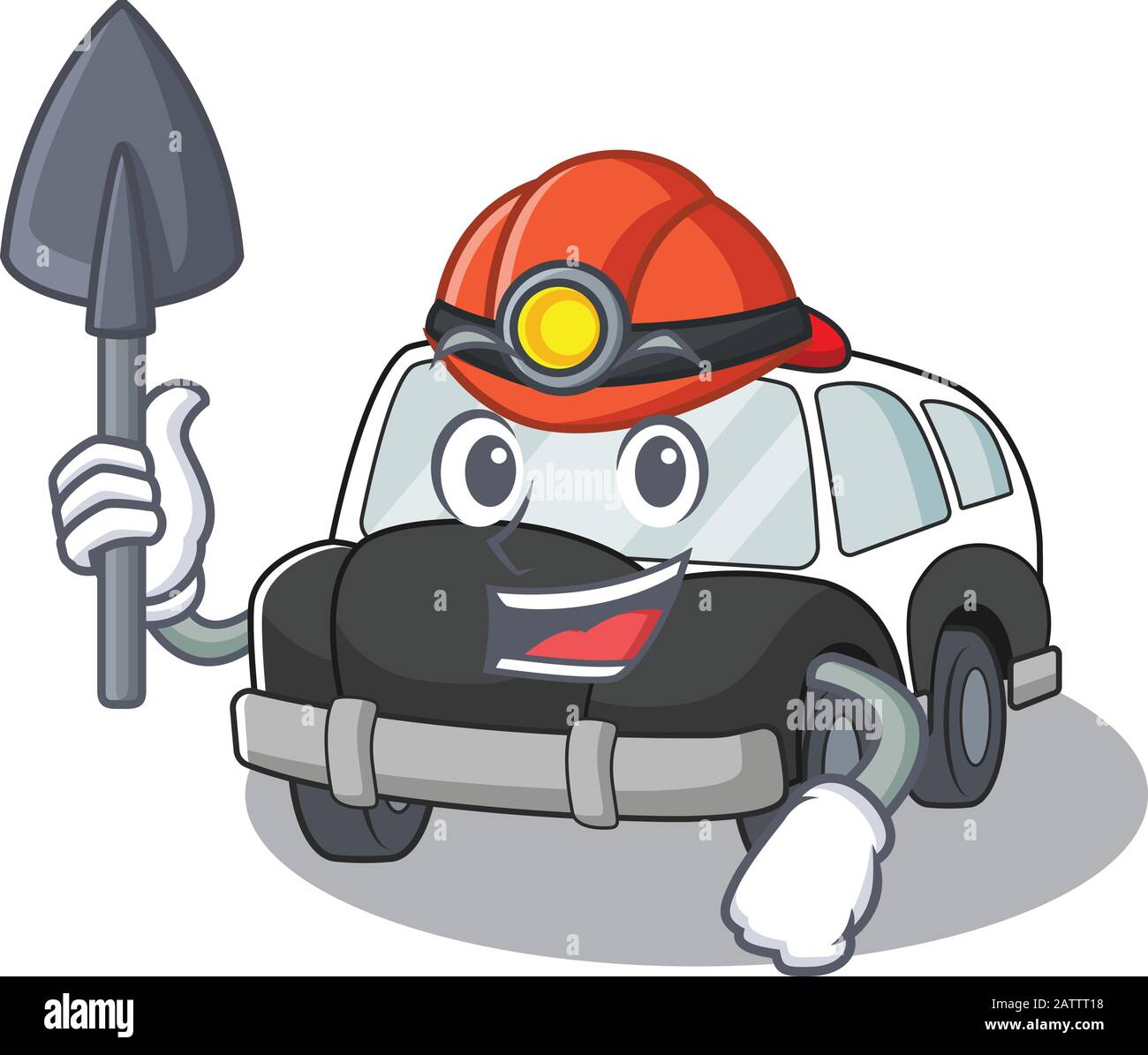 Cool clever Miner police car cartoon character design Stock Vector ...