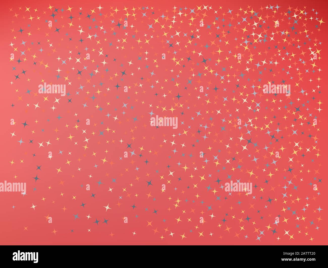 Coral color background. Stars confetti. Plain colorific idea. Stars ...