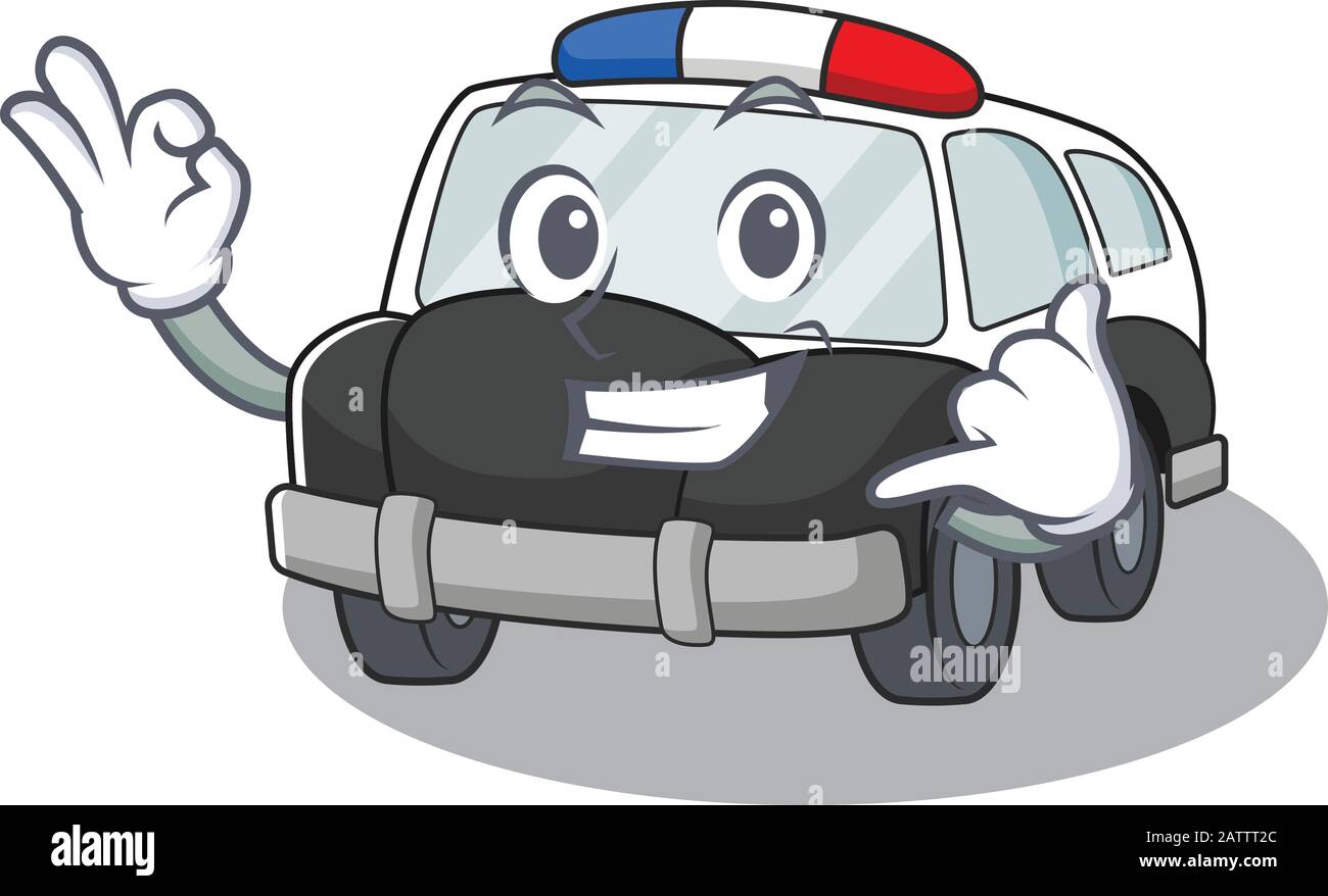 Call me funny police car cartoon character concept Stock Vector Image ...