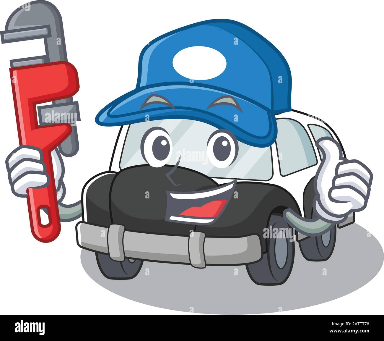 A cute picture of police car working as a Plumber Stock Vector Image ...