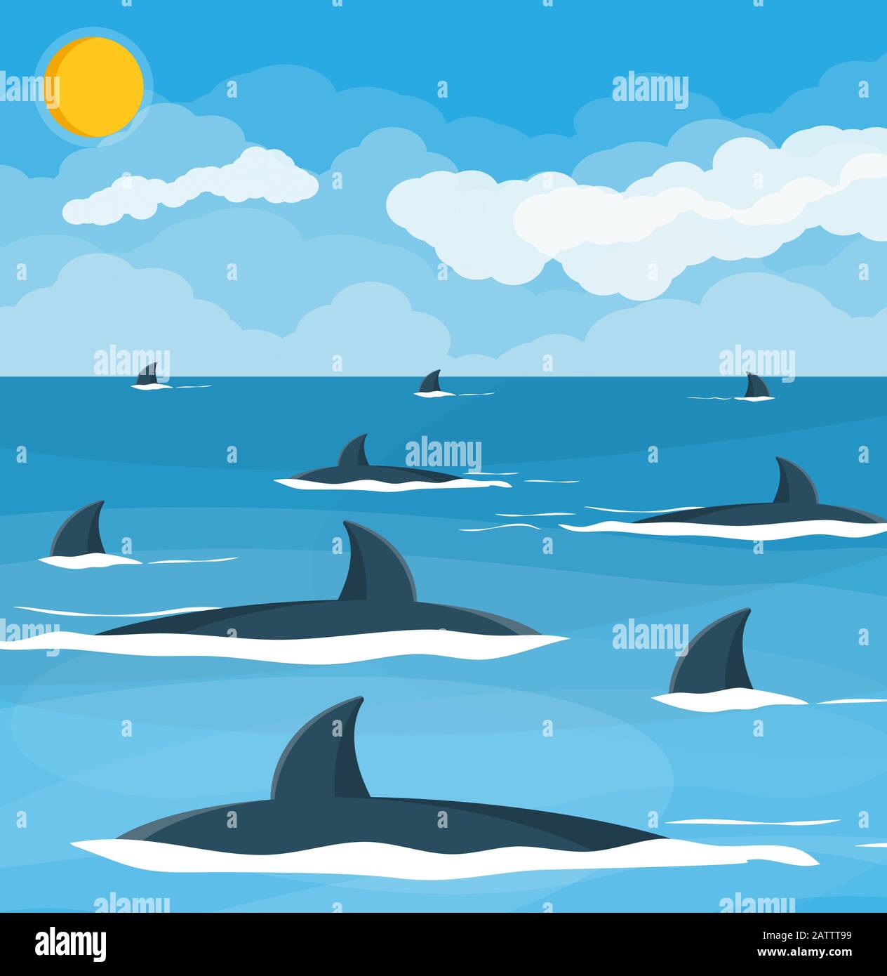 Group of sharks Stock Vector Images - Alamy