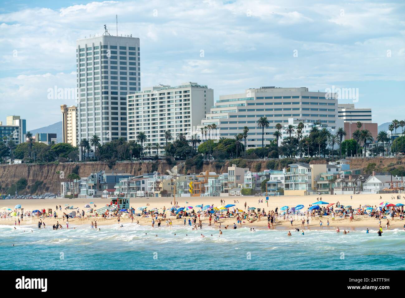 Santa Monica skyline and ocean, California Stock Photo - Alamy