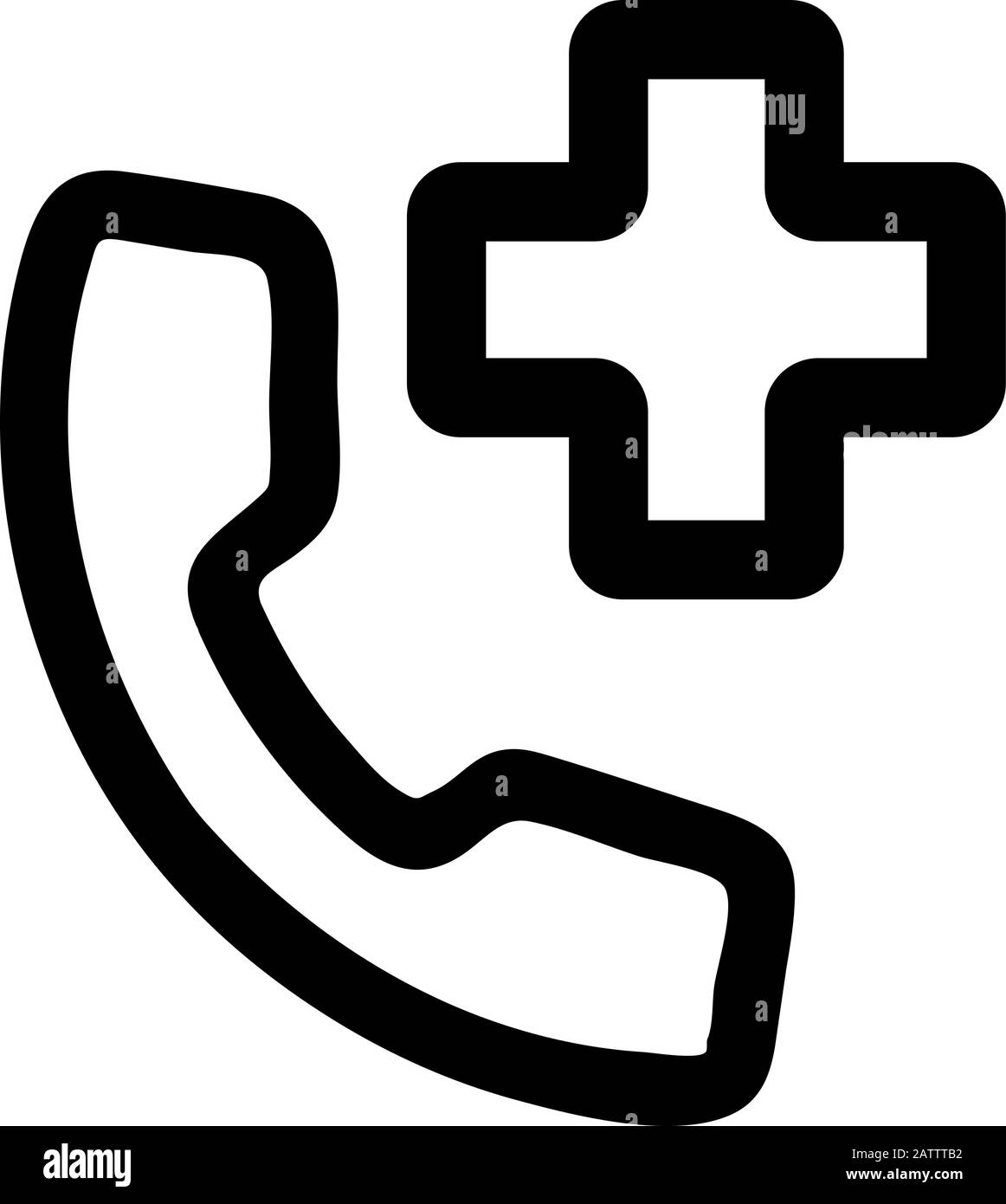 The hospital phone icon vector. Isolated contour symbol illustration ...