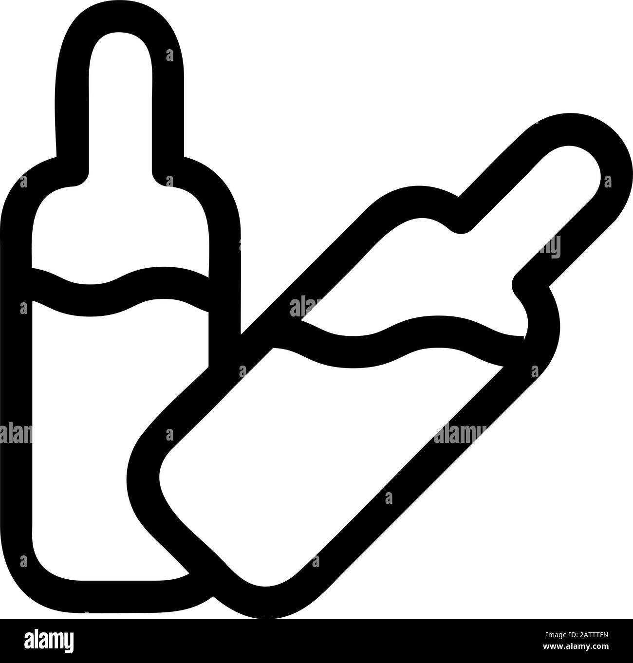 capsule with the drug icon vector. Isolated contour symbol illustration ...