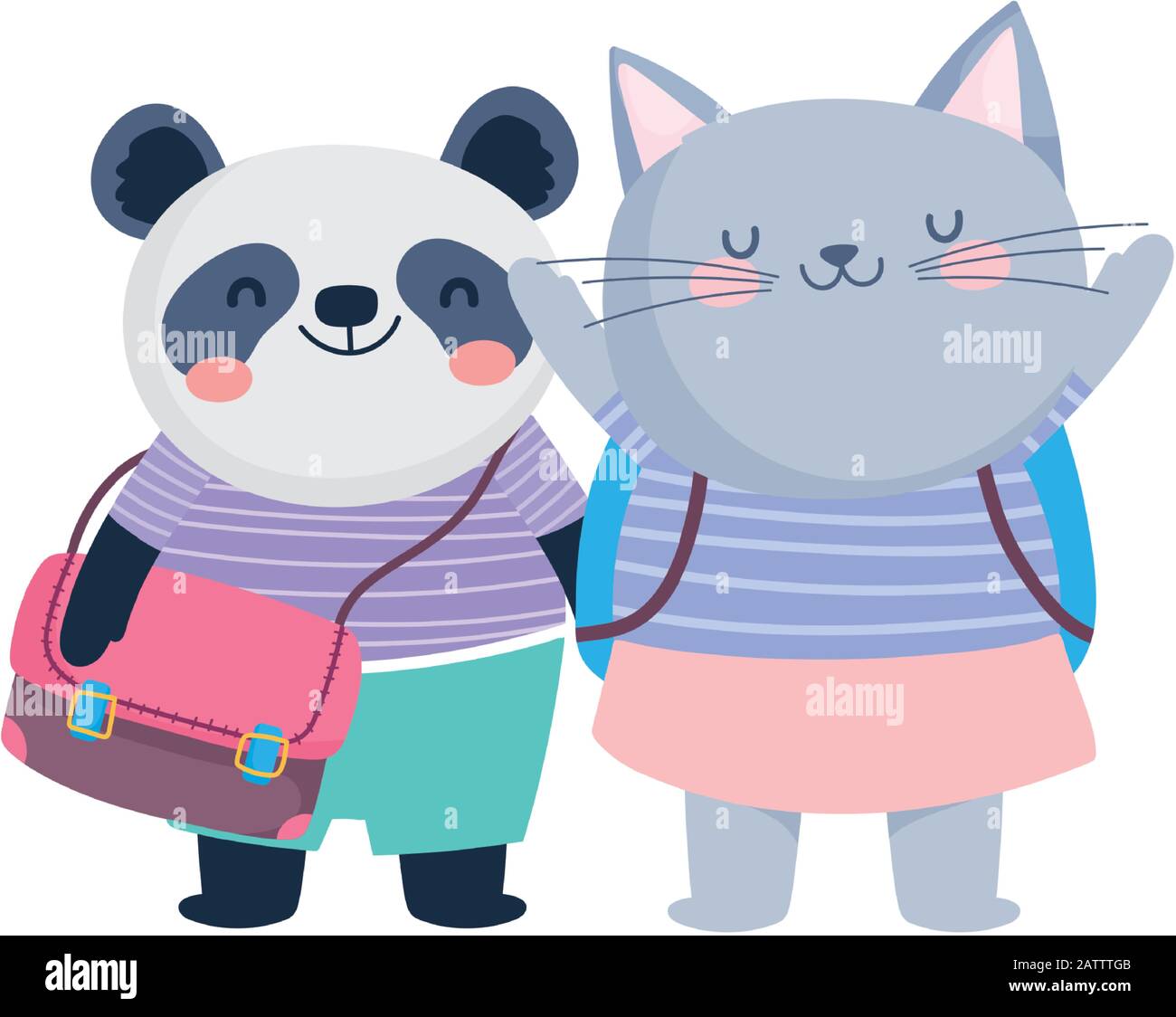 Children with small backpacks Cut Out Stock Images & Pictures - Alamy