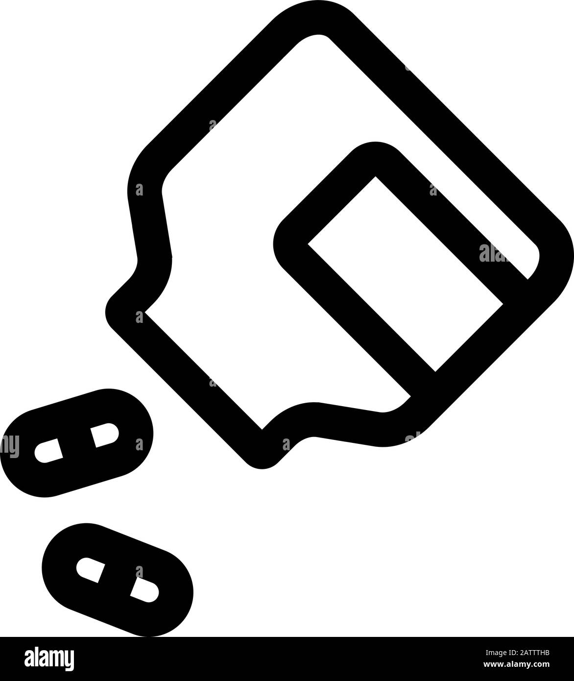 tablets in a bottle icon vector. Isolated contour symbol illustration ...
