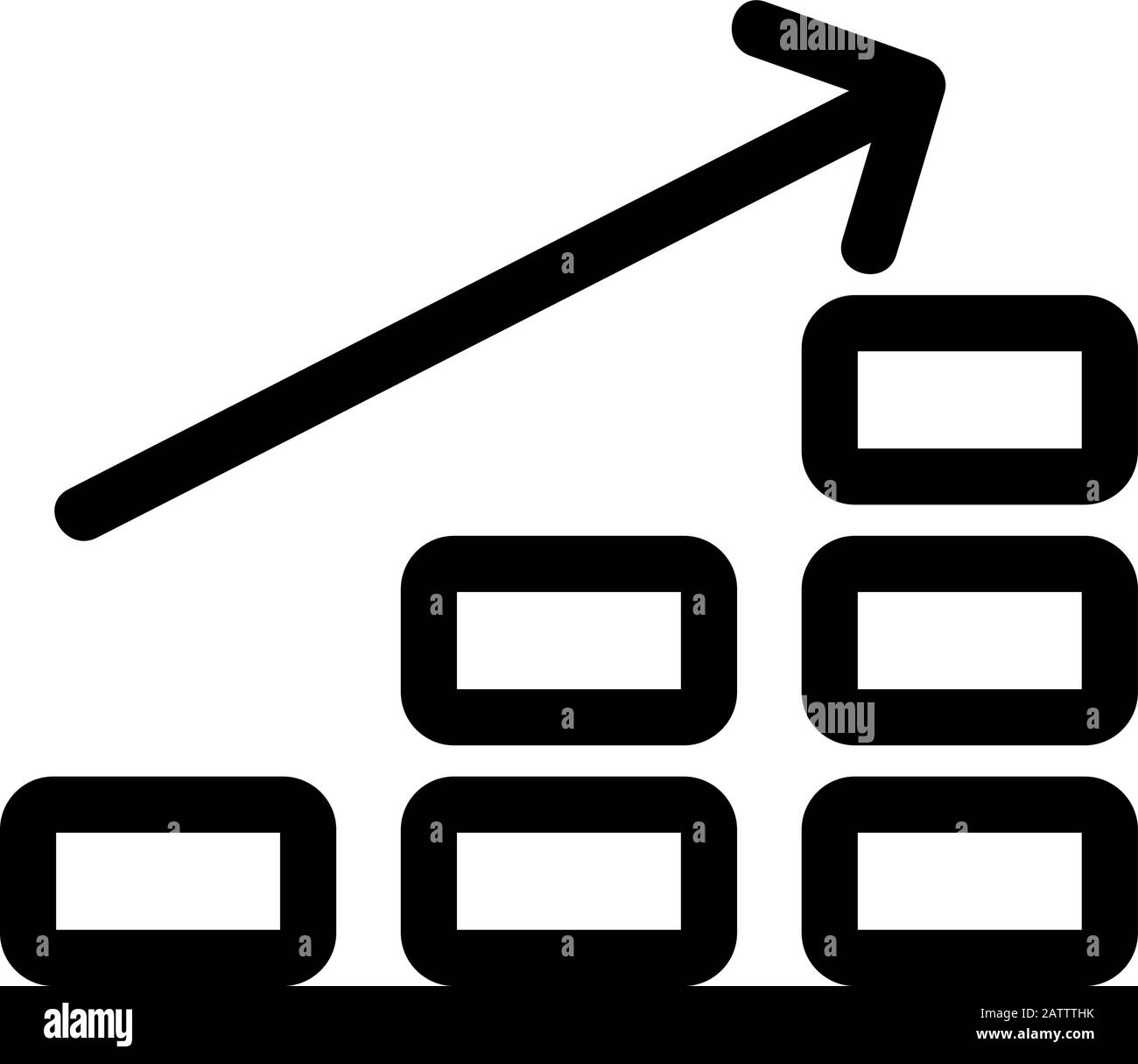 growth chart icon vector. Isolated contour symbol illustration Stock ...