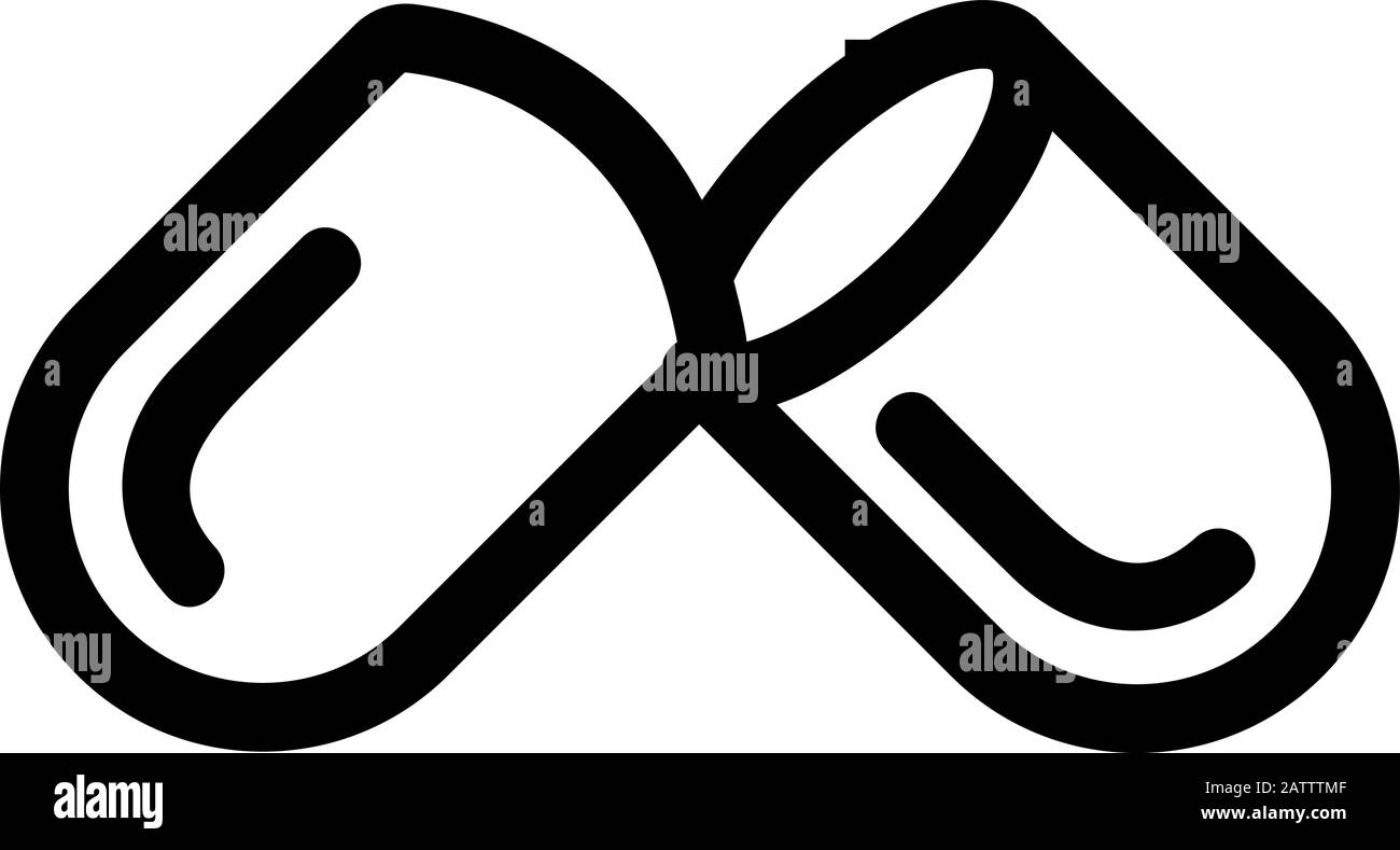 capsule tablet icon vector. Isolated contour symbol illustration Stock ...