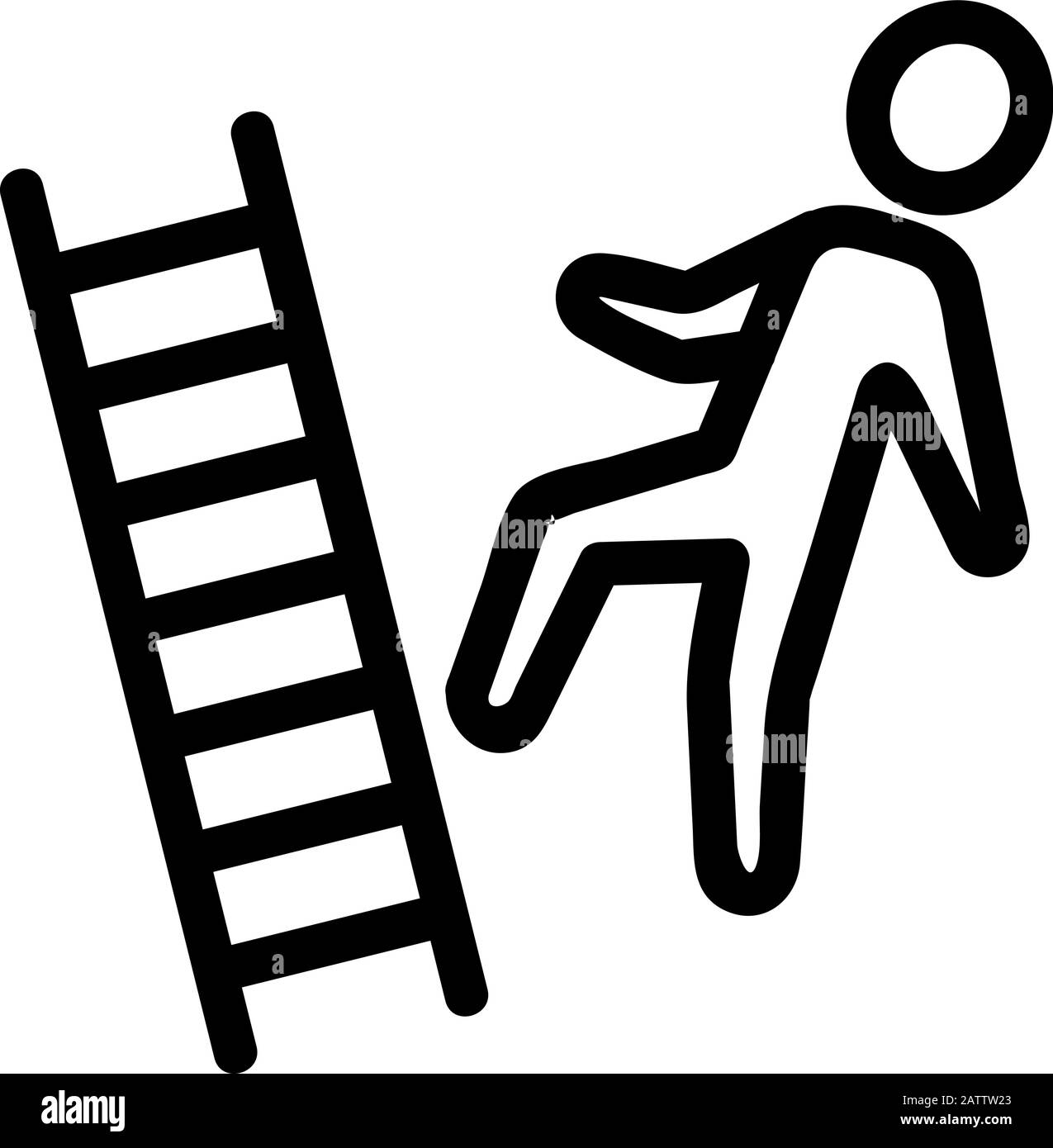 fall down the stairs of the icon vector. Isolated contour symbol ...