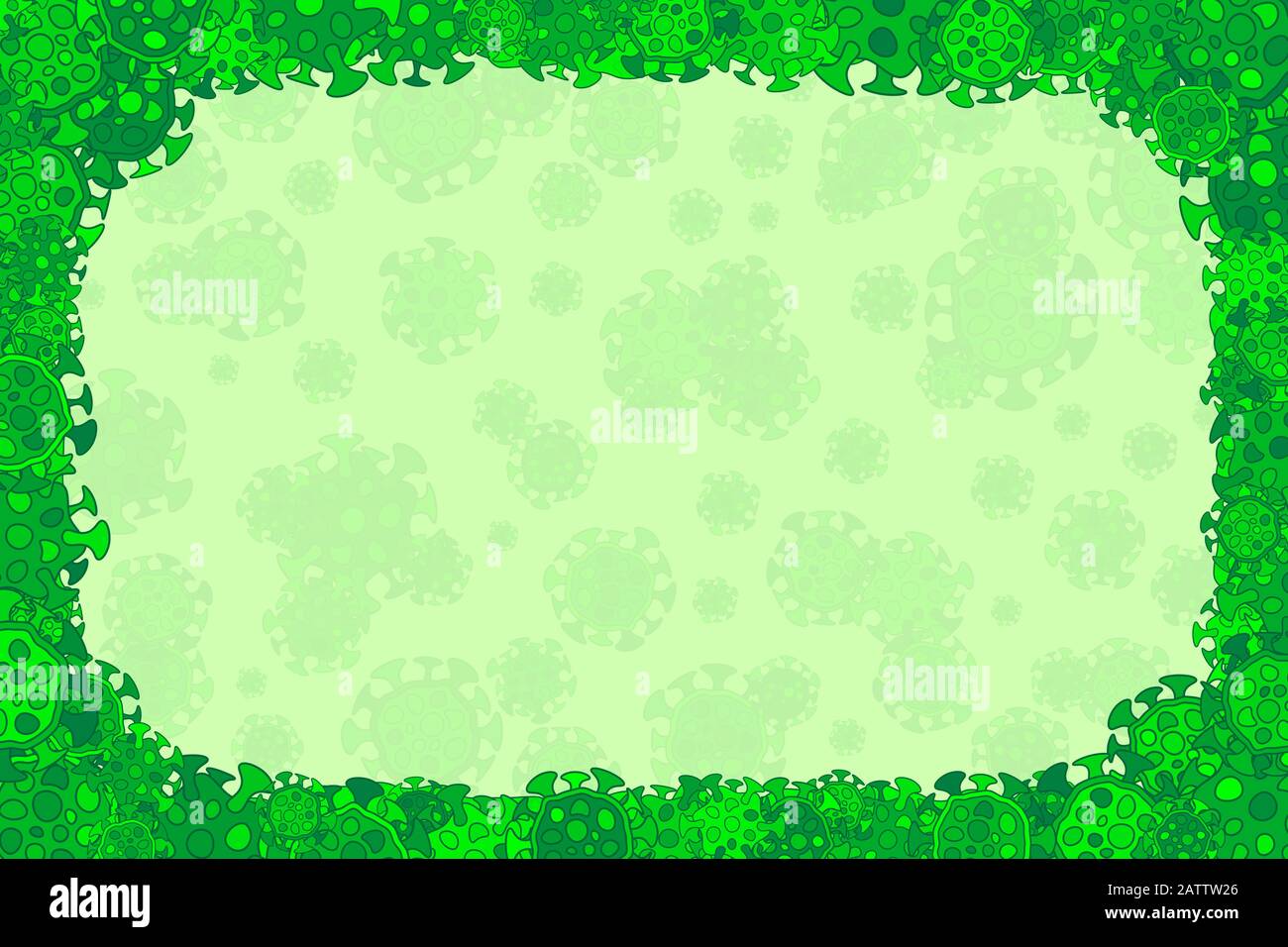 Flat simple cartoon bacterium science frame of microorganisms Stock ...