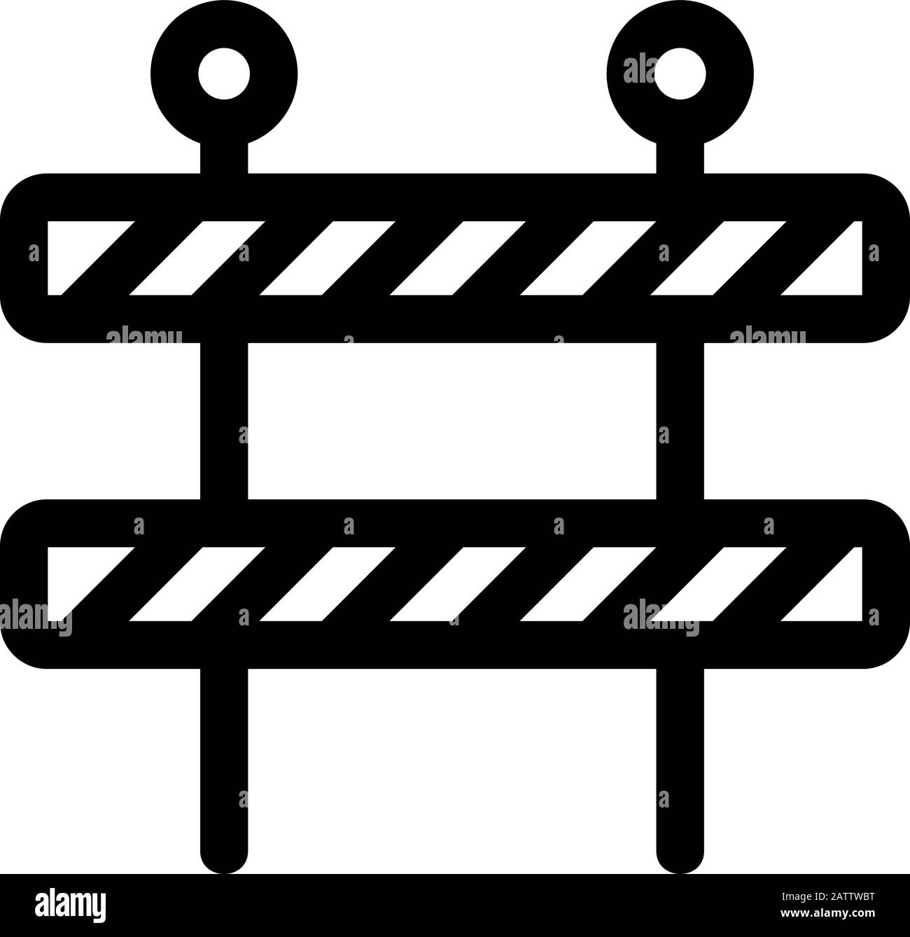 fence on the road icon vector. Isolated contour symbol illustration ...