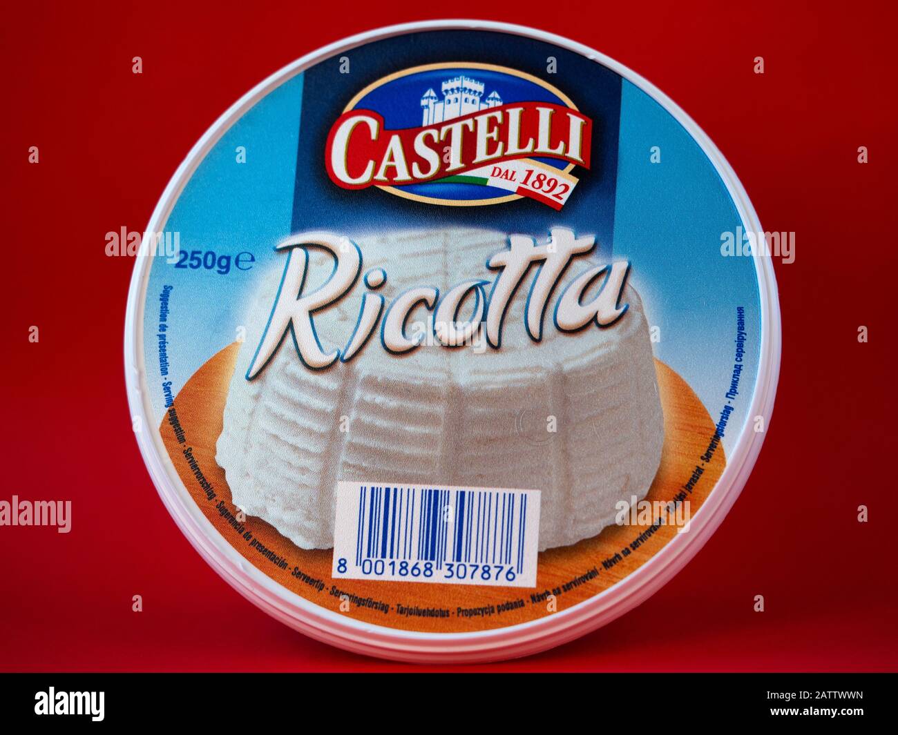 In this photo illustration a Castelli Ricotta cheese seen displayed ...