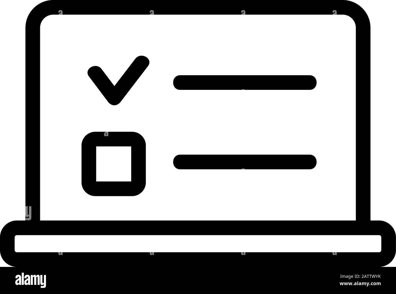Laptop test icon vector. Isolated contour symbol illustration Stock ...
