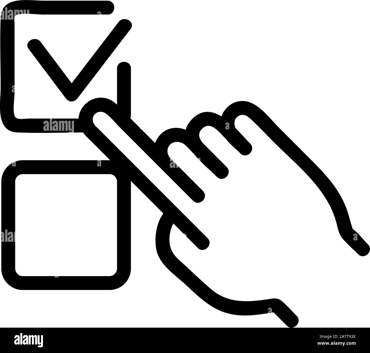 Choosing the answer is the icon vector. Isolated contour symbol ...