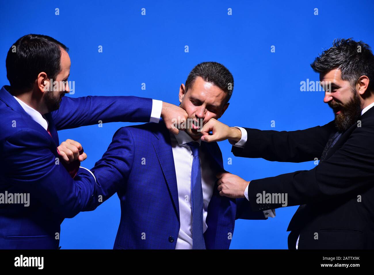 Business conflict and argument concept. Coworkers decide upon best ...